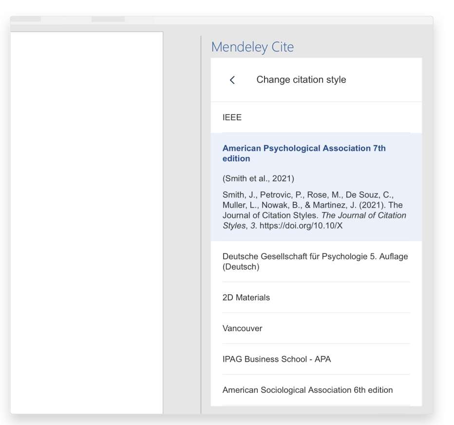 Change Citation Style