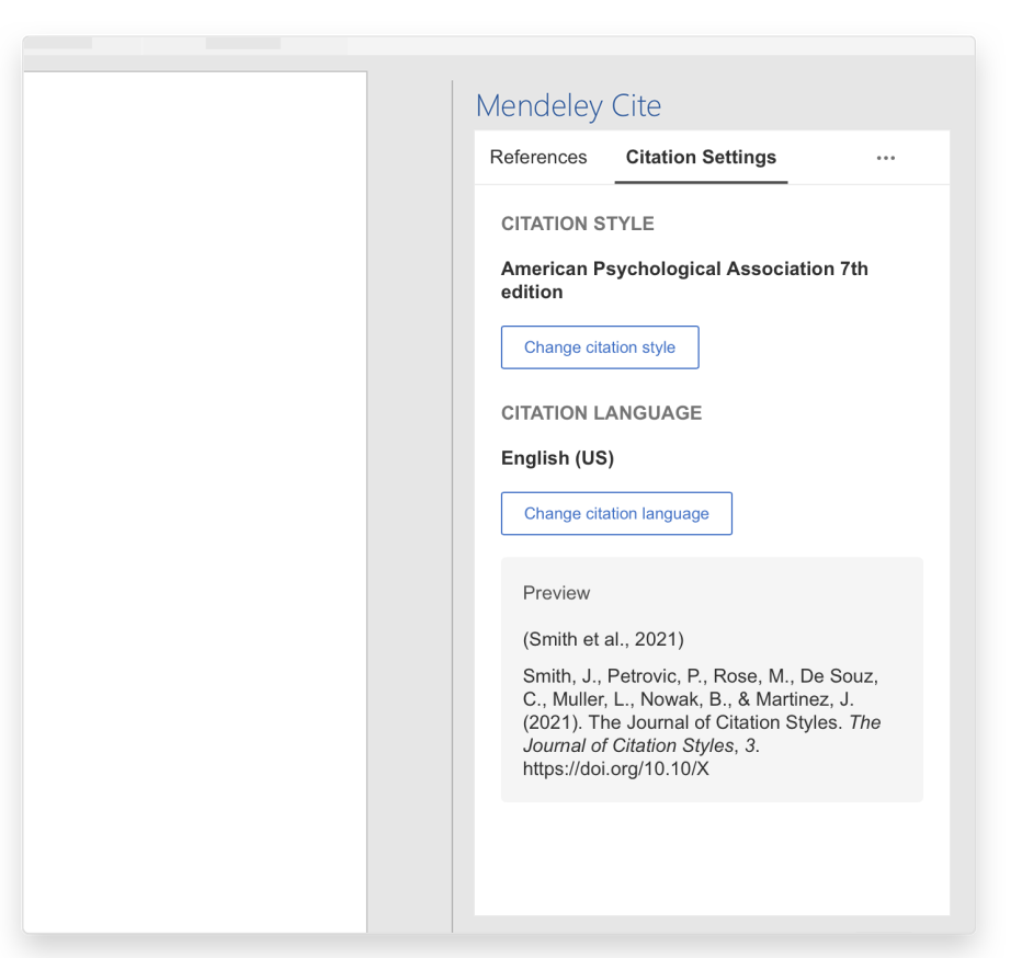 Citation Settings